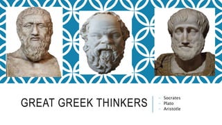 Presentation on the great Greeks thinkers during the Classical Era. | PPT
