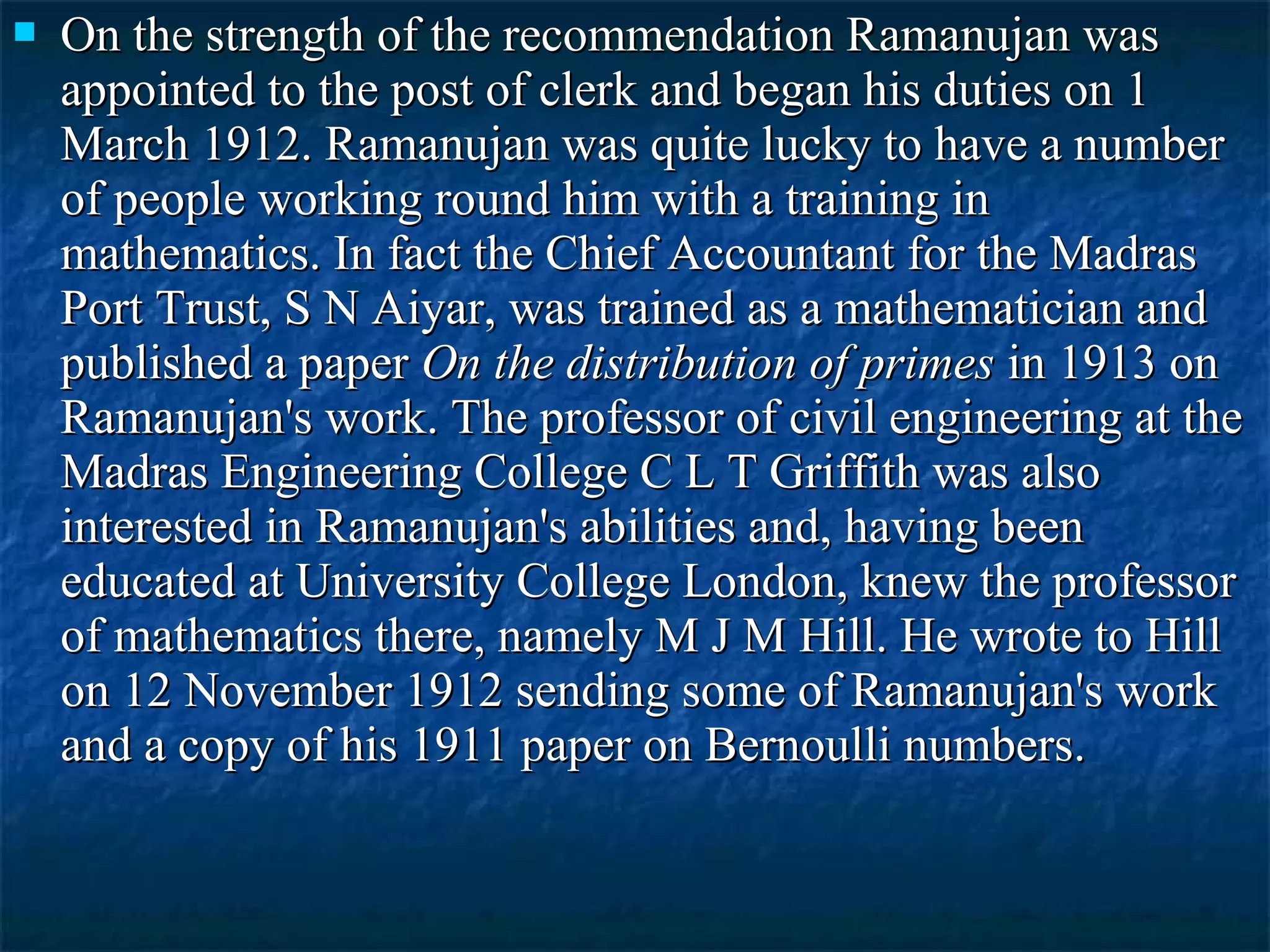Great indian mathmatician -srinivasan ramanujan | PPT