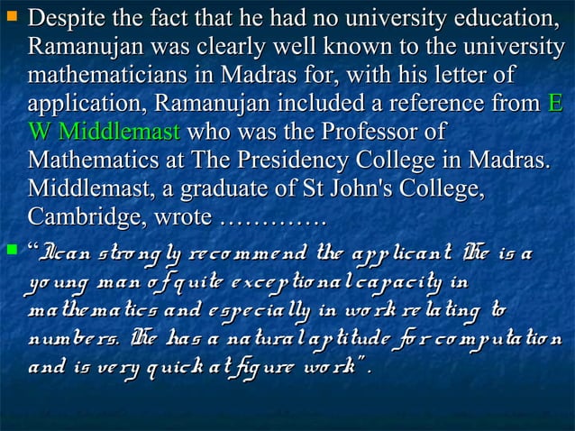 Great indian mathmatician -srinivasan ramanujan | PPT