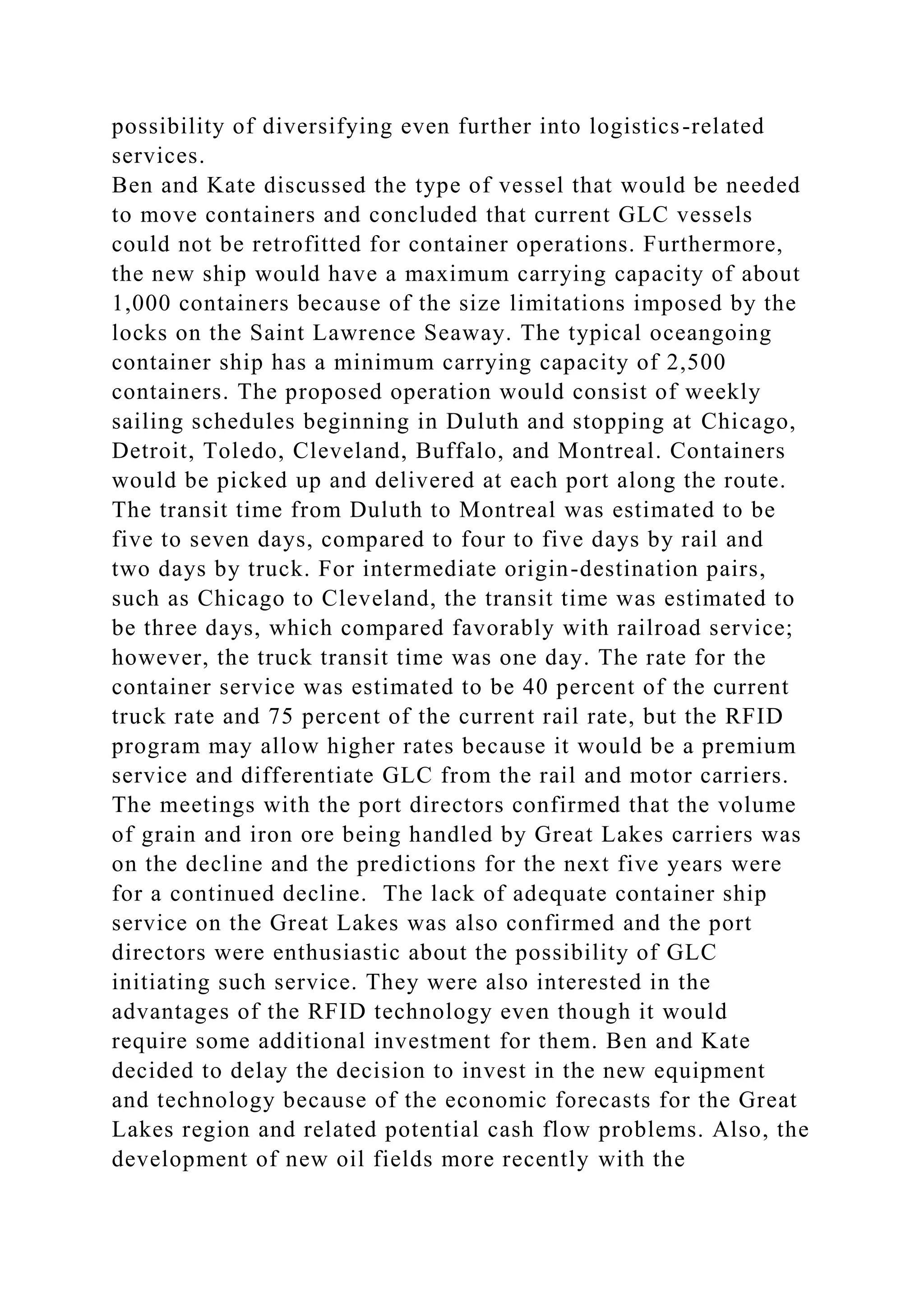 Great Lakes Carriers A SequelDuring the summer of 2014, Ben H.docx