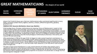 8 Great mathematicians and their inventions | PDF