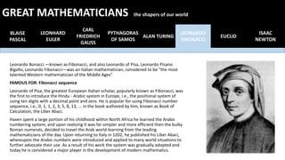 8 Great mathematicians and their inventions | PDF