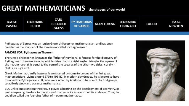 8 Great mathematicians and their inventions