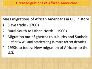 Great Migration of African Americans | PPTX