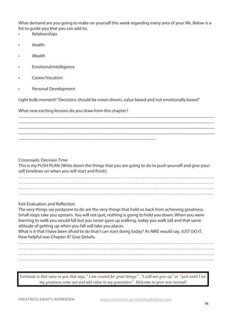 Greatness awaits Workbook | PDF