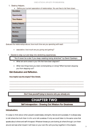 Greatness awaits Workbook | PDF