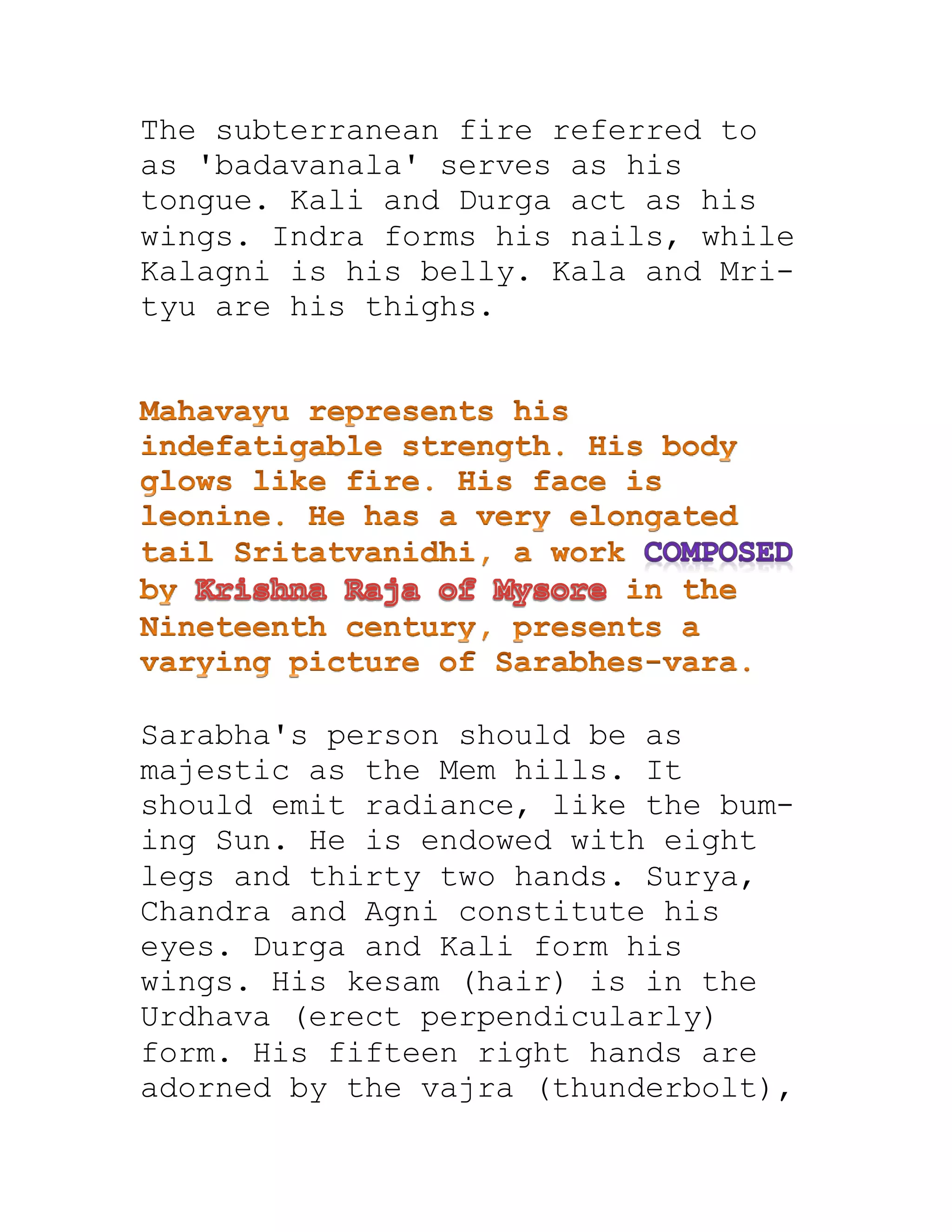 Greatness of sarabha | DOCX