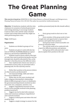 Great planning game | PDF