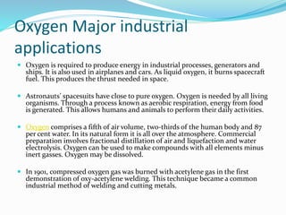 Uses Of Oxygen