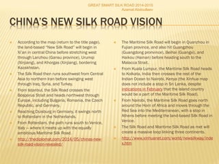 Great Smart Green Silk Road: One Belt, One Road | PPT