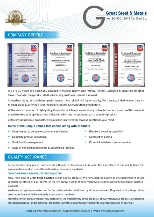 Great steel broucher | PDF