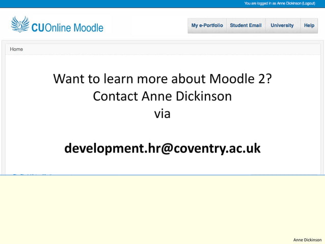 Great things about Moodle 2 at CU 2013 | PPT