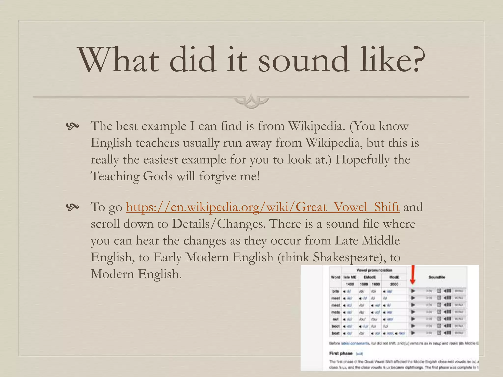 Great vowel shift | PPTX