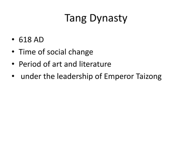 tang dynasty | PPT