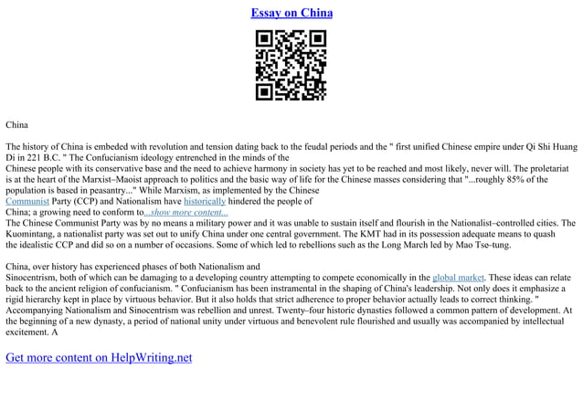 Great Wall Of China Essay Example | PDF