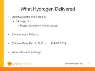 Introduction to OpenDaylight and Hydrogen, Learnings from the Year, What's Next for OpenDaylight ...