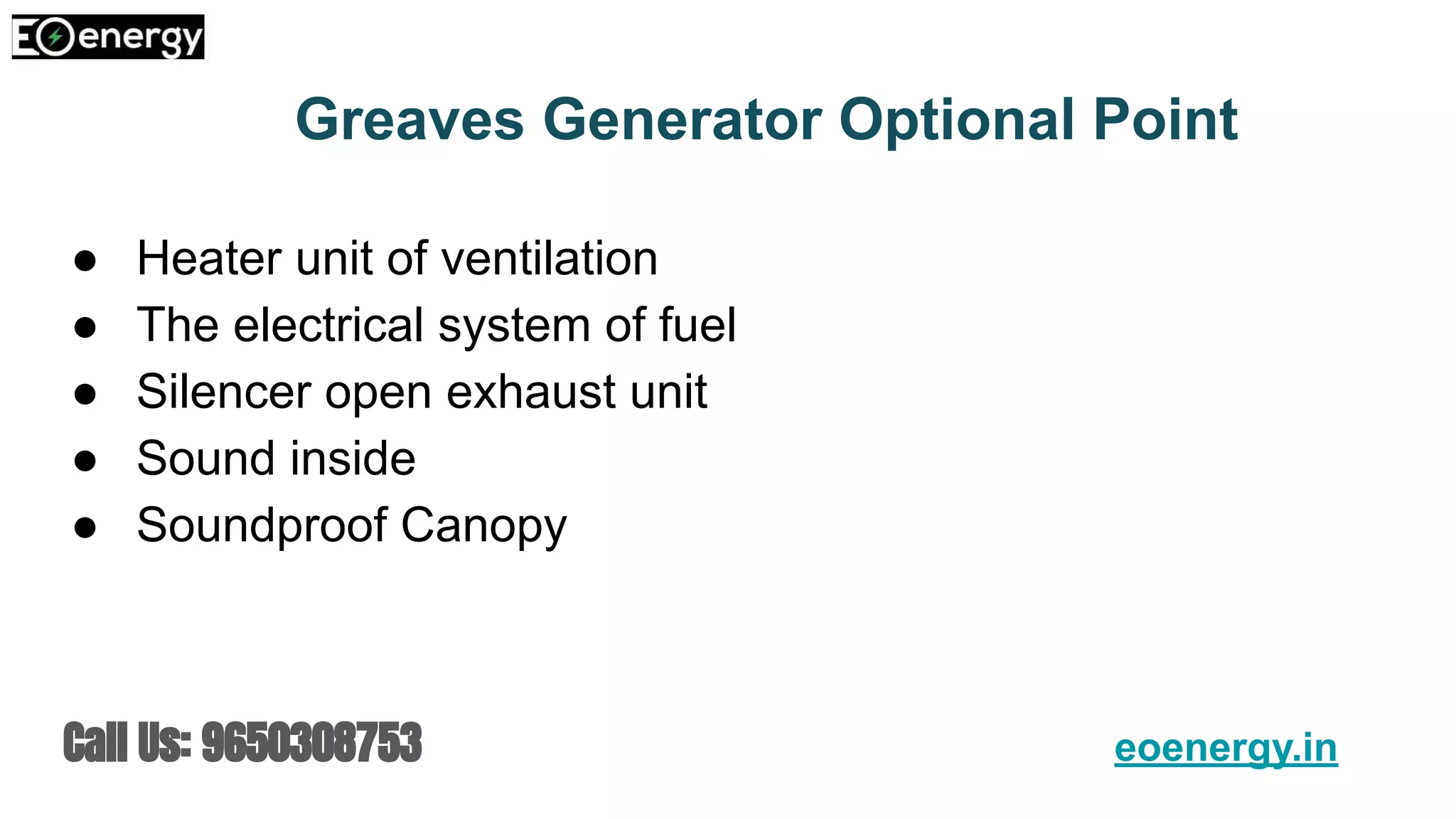 Greaves rental generator | PPT