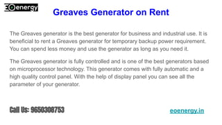 Greaves rental generator | PPT