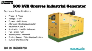 Greaves rental generator | PDF
