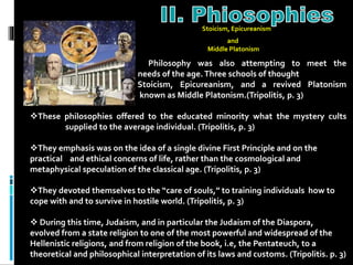 Greco-Romanos Cults and Philosphies | PPTX