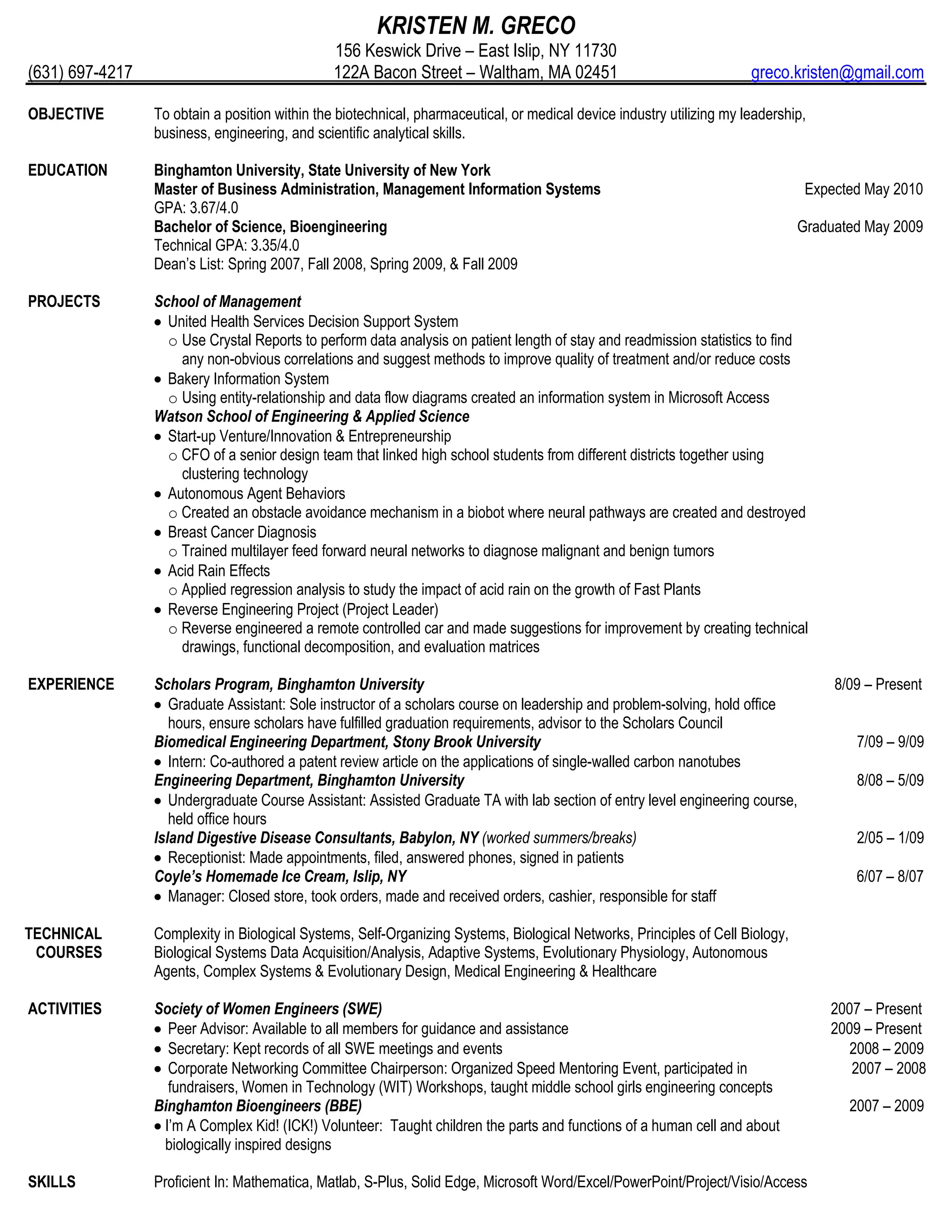 Kristen Greco - Resume | DOCX