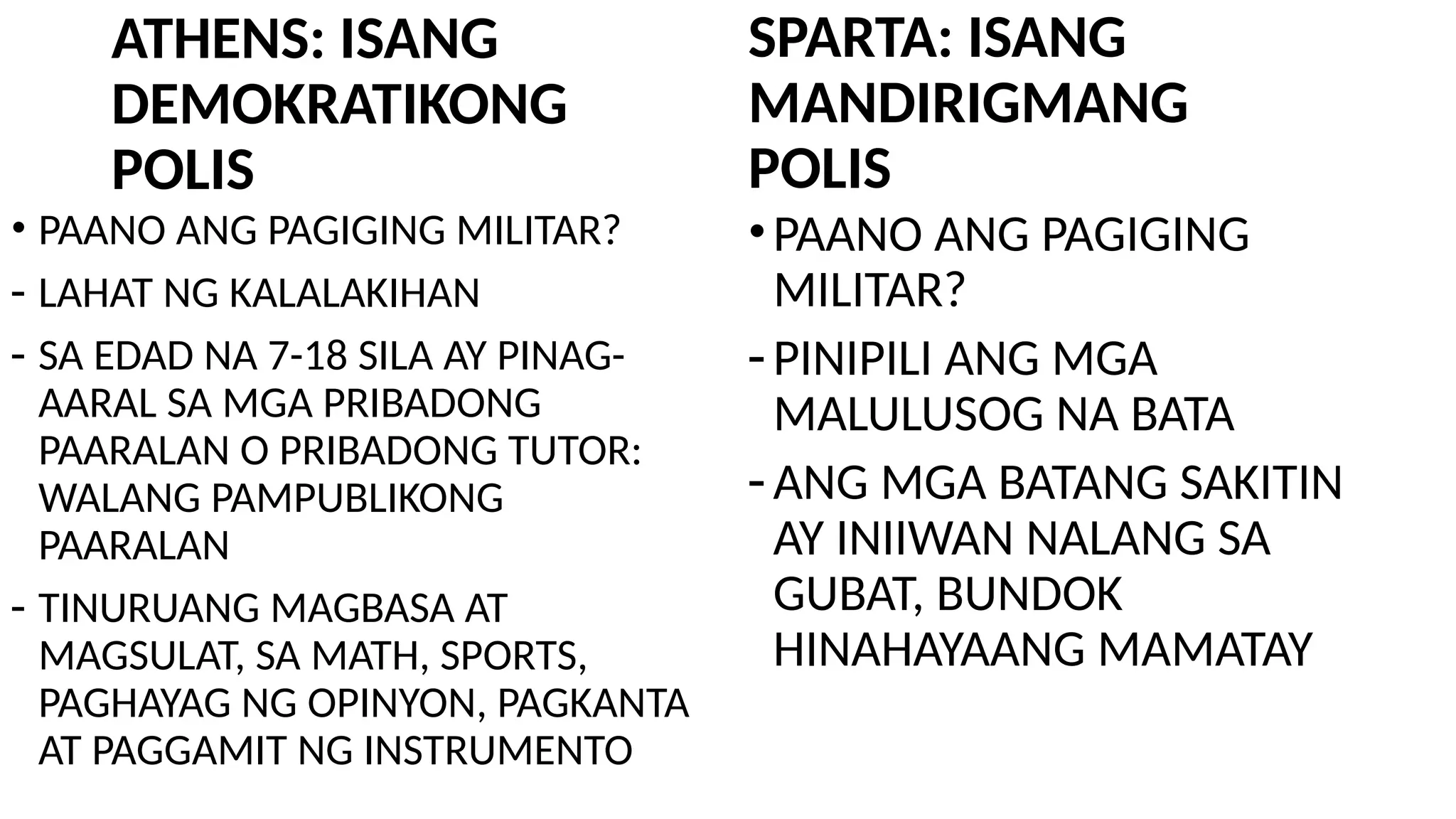Gresya: Ang mga Lungsod-estado ng Sparta at Athens | PPTX
