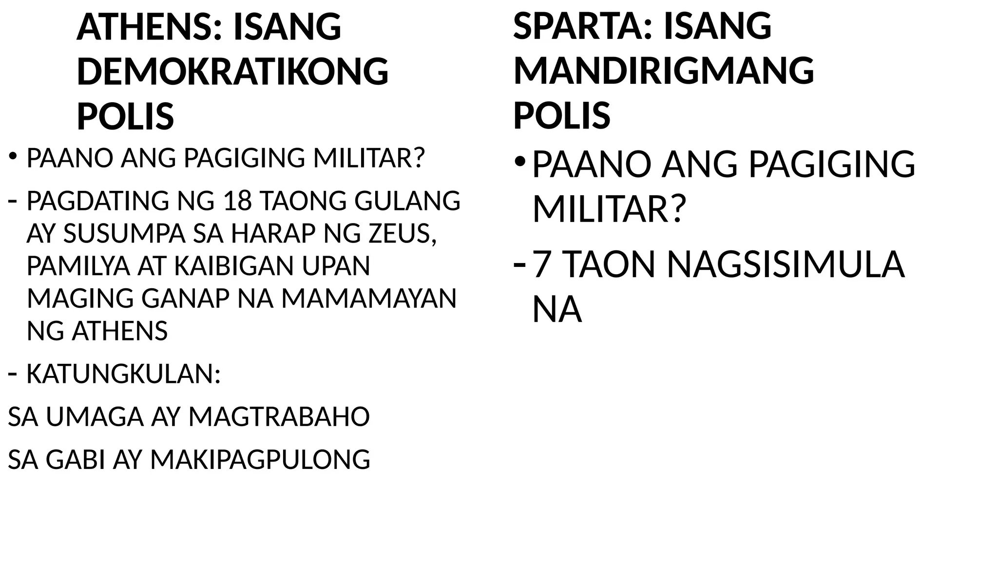 Gresya: Ang mga Lungsod-estado ng Sparta at Athens | PPTX