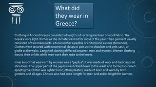 Greece daily life | PPTX | Women\'s Outerwear | Women\'s Clothing
