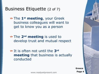 Greece Country PowerPoint Presentation Content | PPT