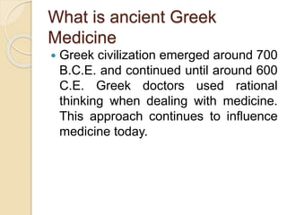 Greece the territory of beginning of practice of healing | PPTX