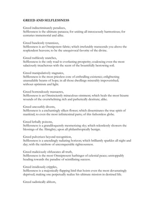 Greed And Selflessness | DOC