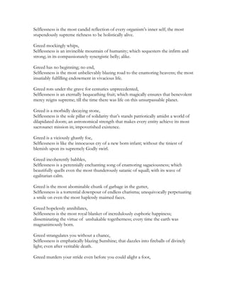 Greed And Selflessness | DOC