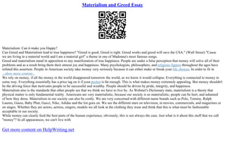 Greed Essays | PPT