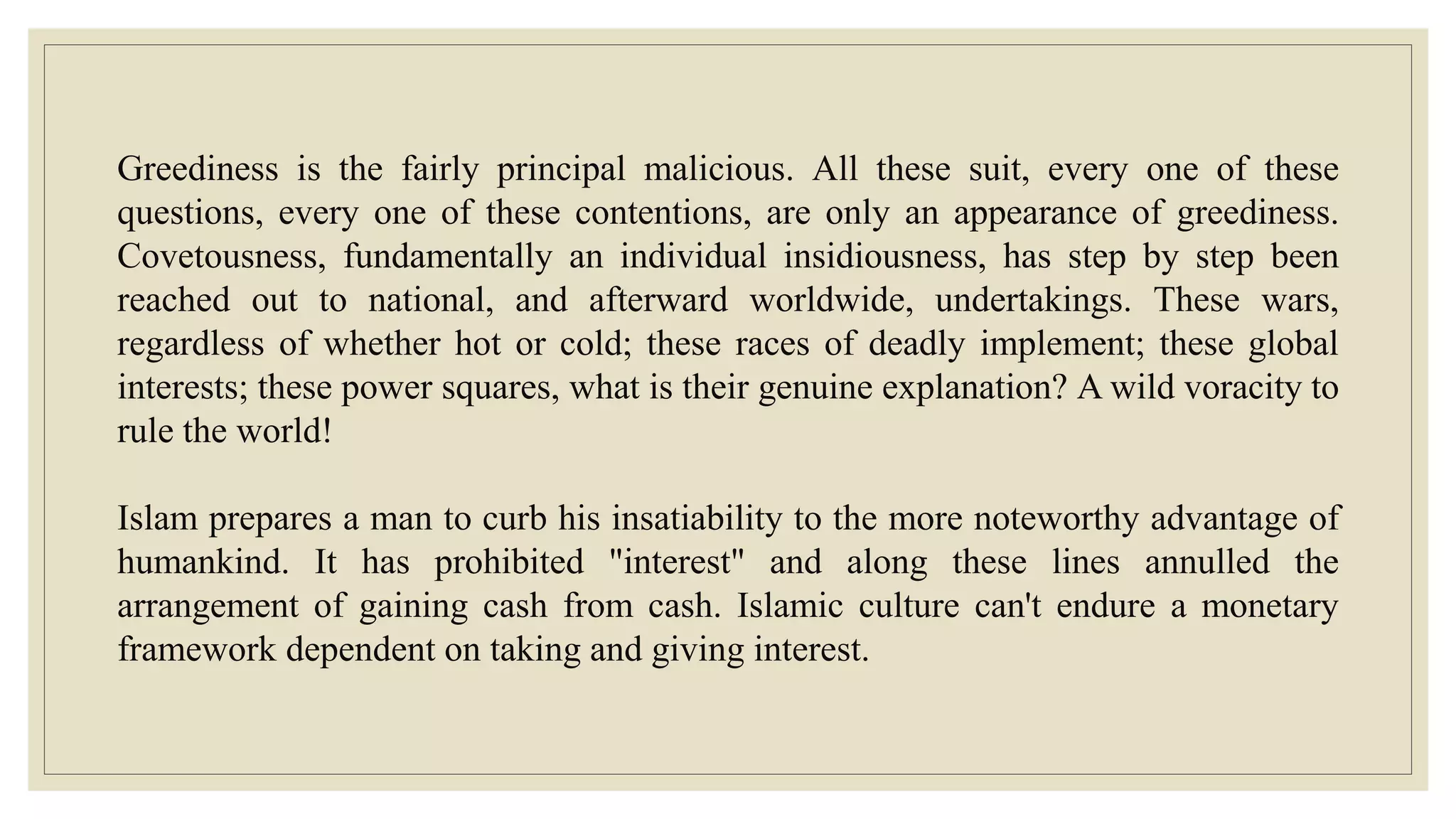 Greediness in islam | PPT