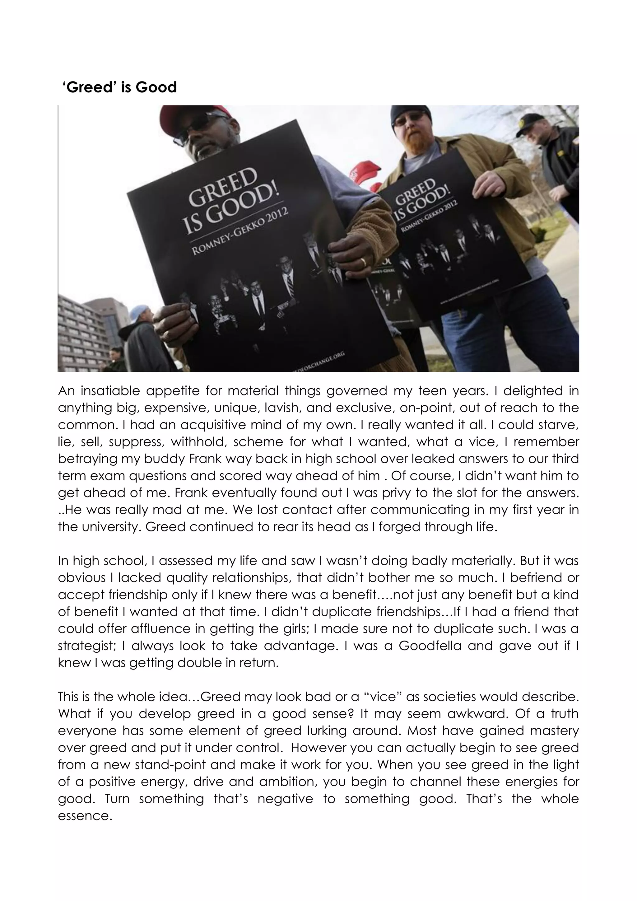 Greed is good | PDF