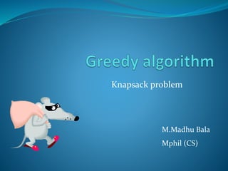 Greedy Algorithm - Knapsack Problem | PPT