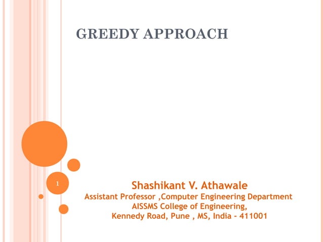 Greedy method | PPT | Computing | Technology & Computing