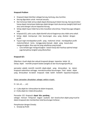 Greedy knapsack | DOC