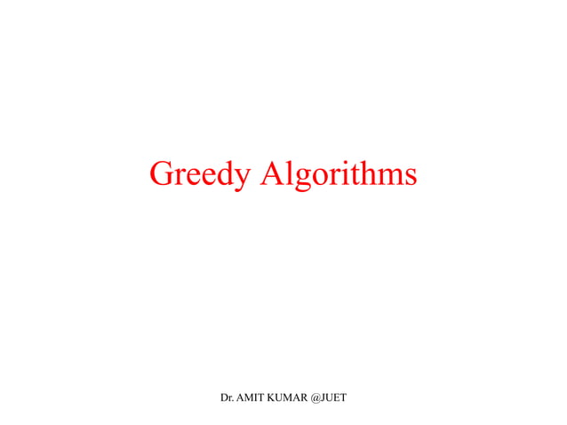 Greedy Algorithm Activity Selection Fractional Ppt
