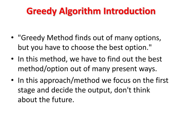Greedy algorithms | PPTX