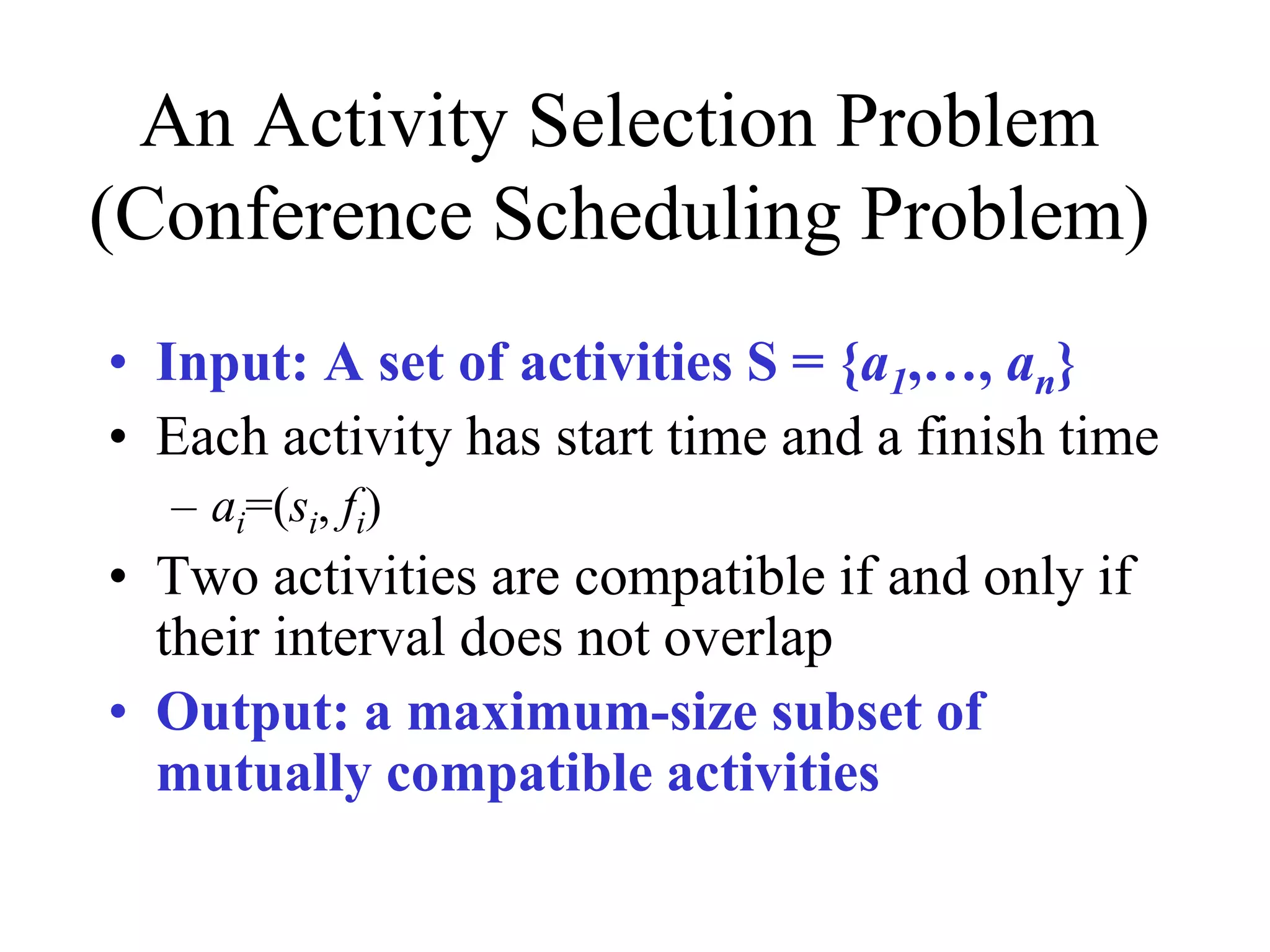 Greedy Algorithms WITH Activity Selection Problem.ppt Greedy Algorithms WITH Activity Selection Problem.ppt