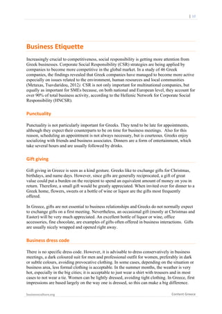 Greeek business culture guide - Learn about Greece | PDF | Business ...