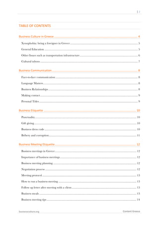 Greeek business culture guide - Learn about Greece | PDF