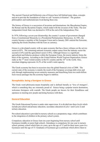 Greeek business culture guide - Learn about Greece | PDF | Business ...