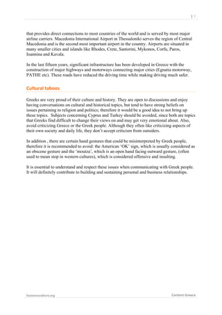 Greeek business culture guide - Learn about Greece | PDF