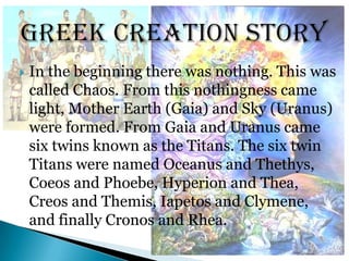 Greek Creation Story | PPTX