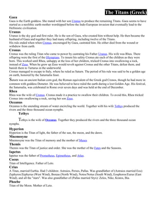 Greek and Roman-gods-goddesses | PDF