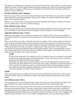 Greek & Roman Gods & Goddesses Packet | DOC