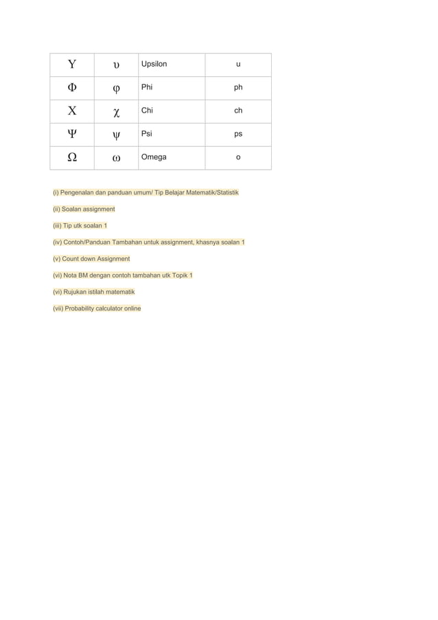 Greek alphabet table | DOC