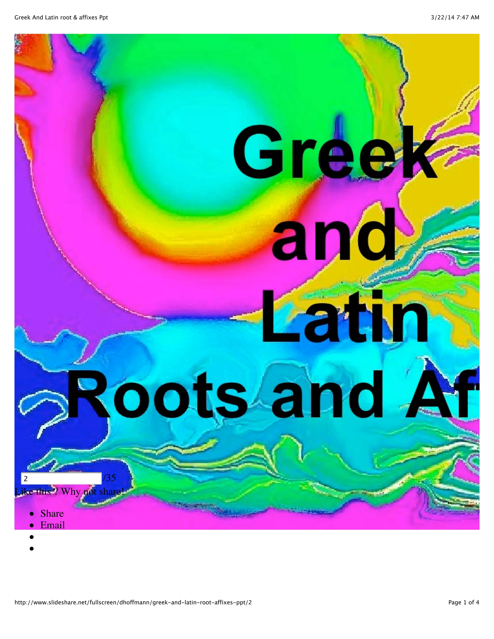Greek and latin root & affixes ppt | PDF